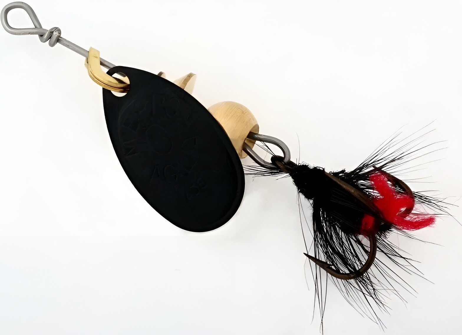 Блесна вращающаяся Mepps "AGLIA MOUCHE", №0, Black/Black fly, 1 шт.