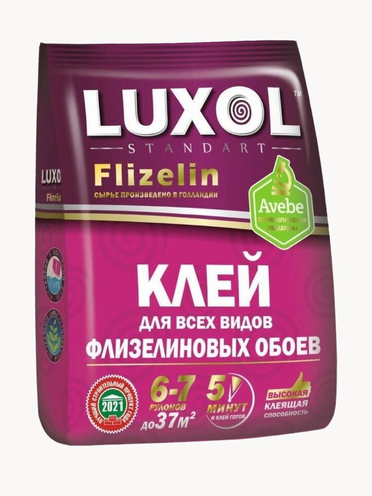 Клей обойный LUXOL флизелин Standart, антигрибковый, пакет. для всех обоев, 200 г