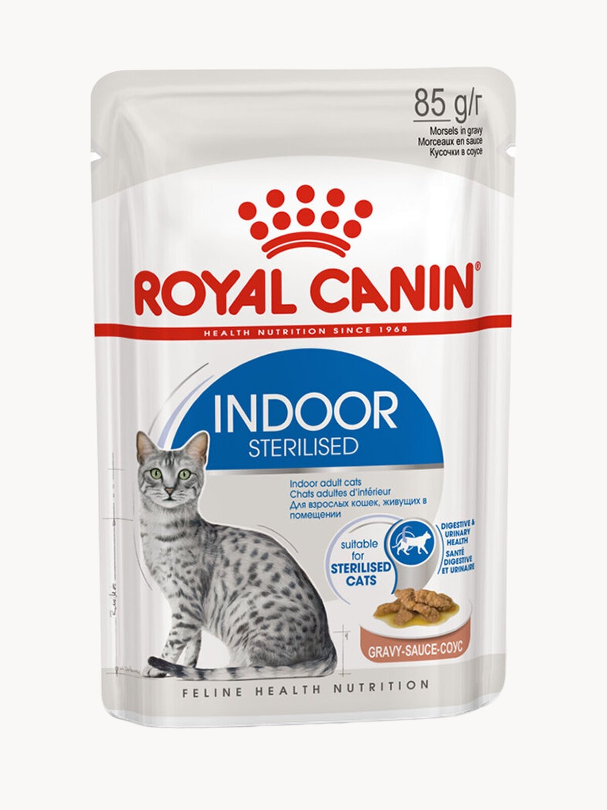 Влажный корм для стерилизованных кошек Royal Canin Indoor Sterilised кусочки в соусе, 28 шт по 85 г