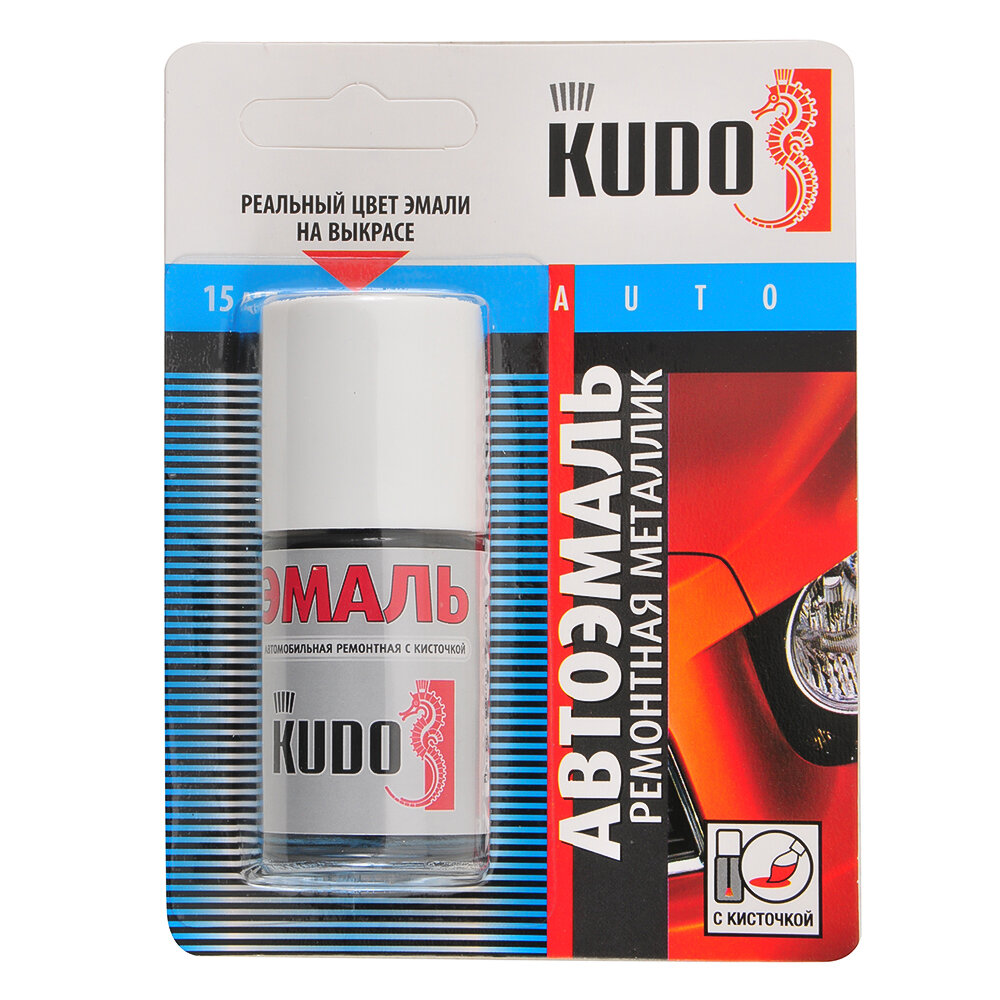 Эмаль автомобильная с кисточкой KUDO черная 202 15 г Ku-72401