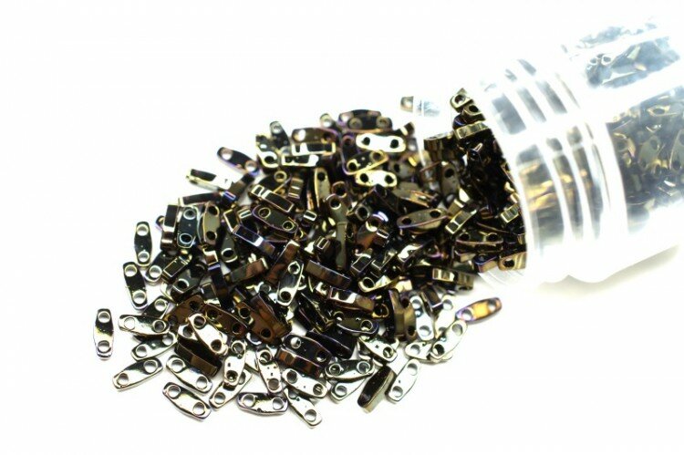 Бисер японский MIYUKI Quarter TILA #0458 коричневый ирис, металлизированный, 5 грамм