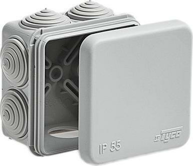 Коробка распределительная Tyco 70x70x40 квадратная 7 вводов для открытого монтажа IP55 (комплект из 3 шт.)