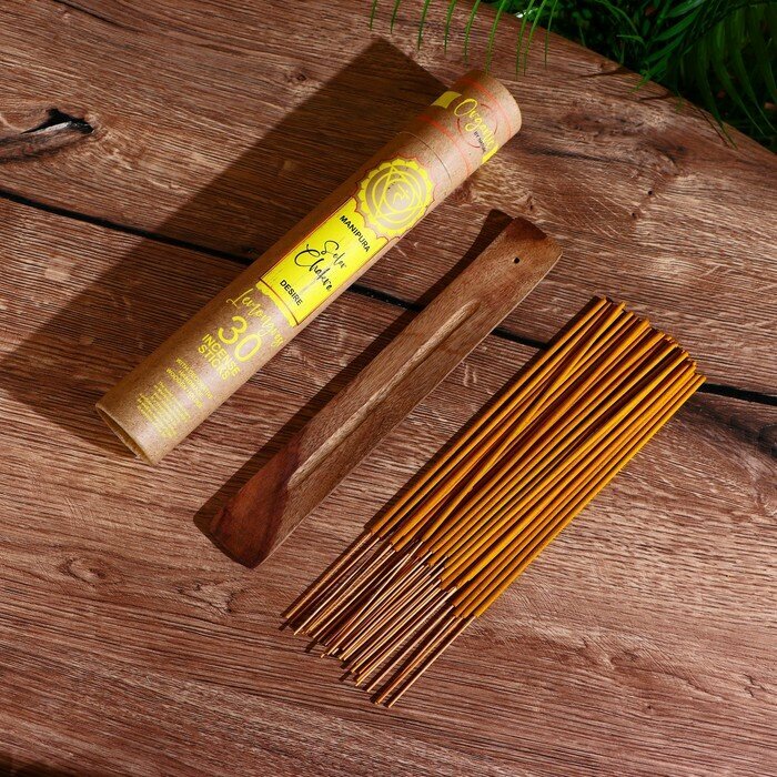 Благовония «Organic. Чакры», аромапалочки, Манипура, набор 30 шт, с подставкой