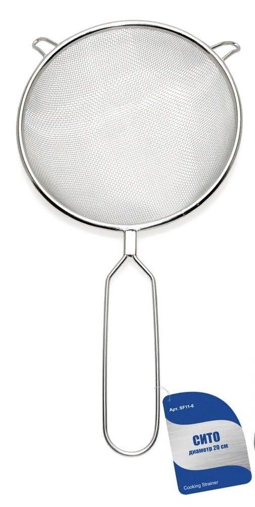 Сито MultiDom / Мультидом SF11-6 с ручкой нержавеющая сталь серый 39.5x20x8см, диаметр 20см / аксессуары для кухни