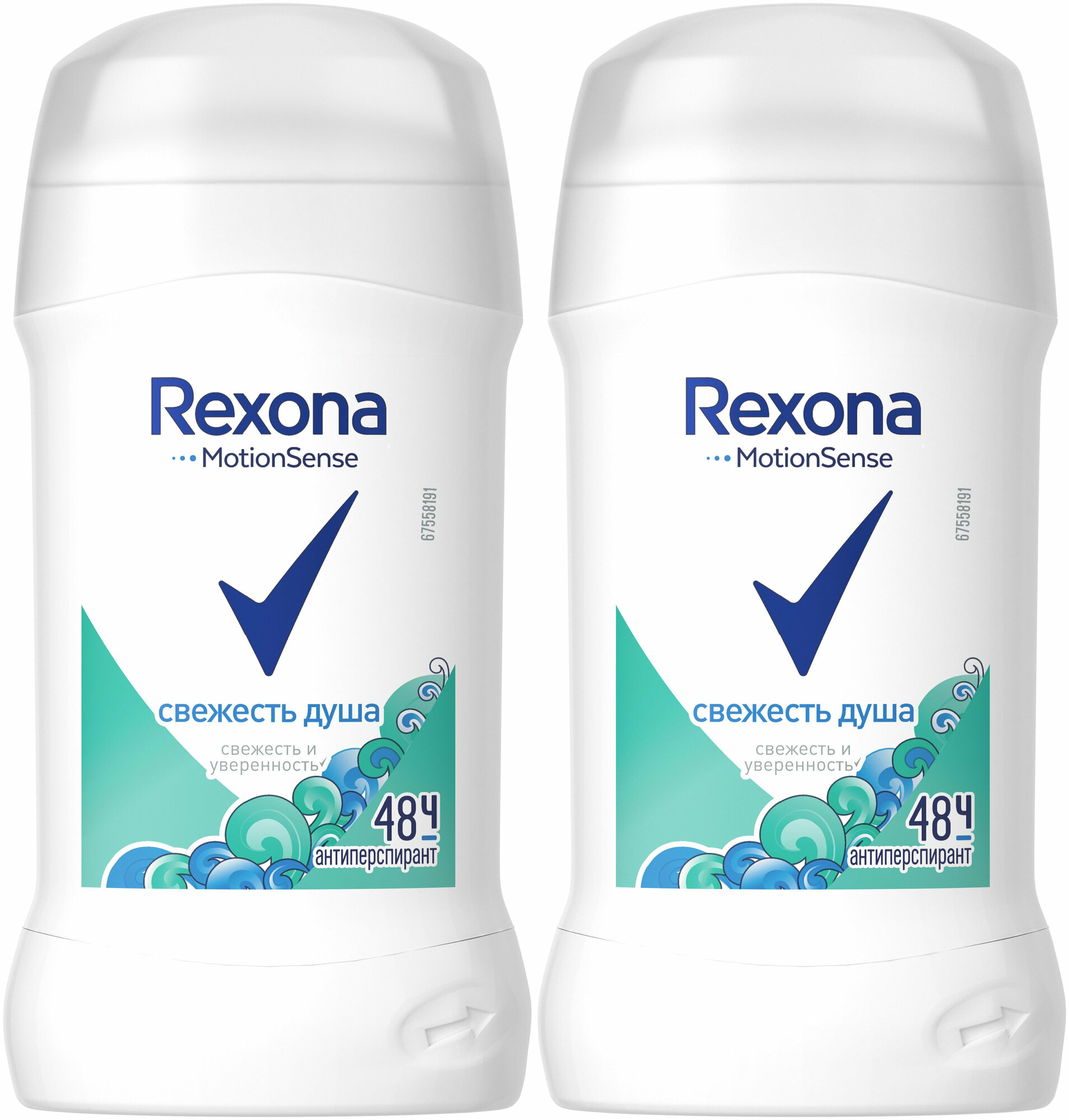 Rexona Дезодорант антиперспирант женский Свежесть душа, 40мл, стик, 2 шт.