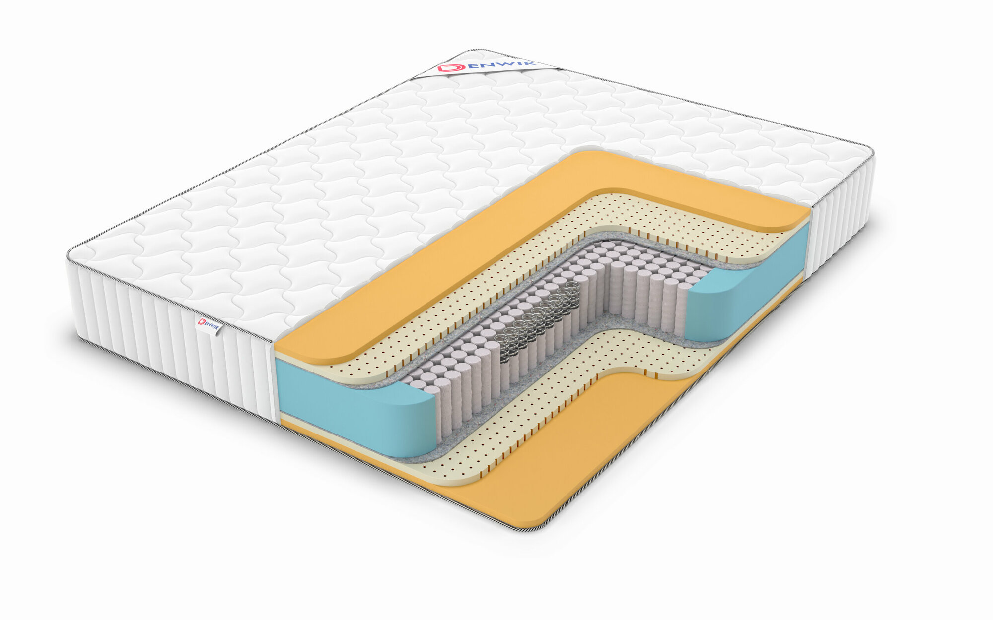 Матрас Denwir Classic Air S1000 160х200 высота 25 см анатомический мягкий латексный Независимые пружины