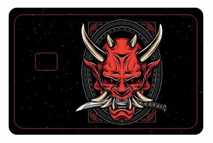 Наклейка на банковскую карту, стикер на карту, мемы, приколы, комиксы, стильная наклейка, демон