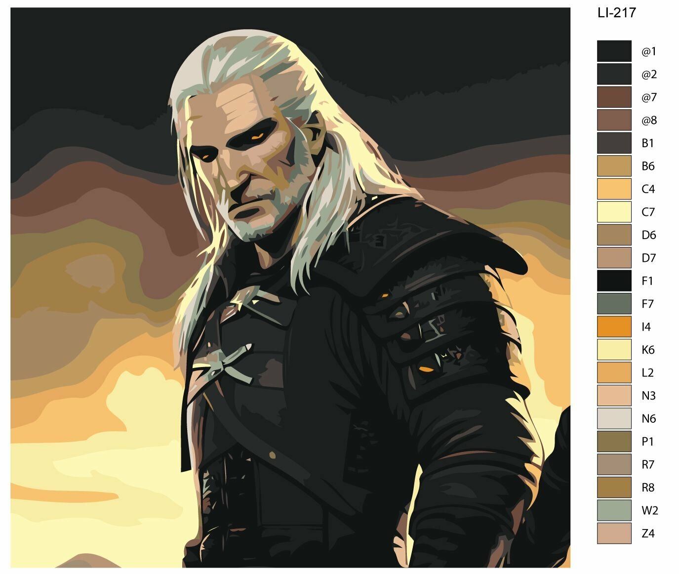 Картина по номерам,"Живопись по номерам", 48 x 48, LI-217, ведьмак