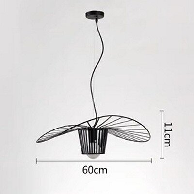 VERTIGO люстра в виде шляпы (с металлическими спицами) (черный, 60*11)
