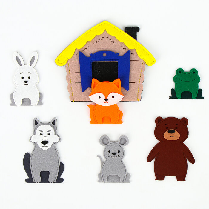 Настольный театр «Набор 5 в 1: Колобок, Репка, Курочка Ряба, Теремок, Маша и медведь»