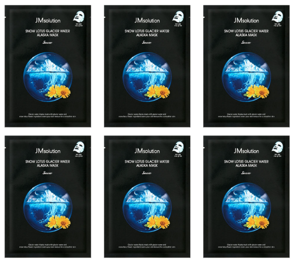 Отшелушивающая тканевая маска JMsolution с экстрактом снежного лотоса, Snow Lotus Glacier, 30 мл, 6 шт