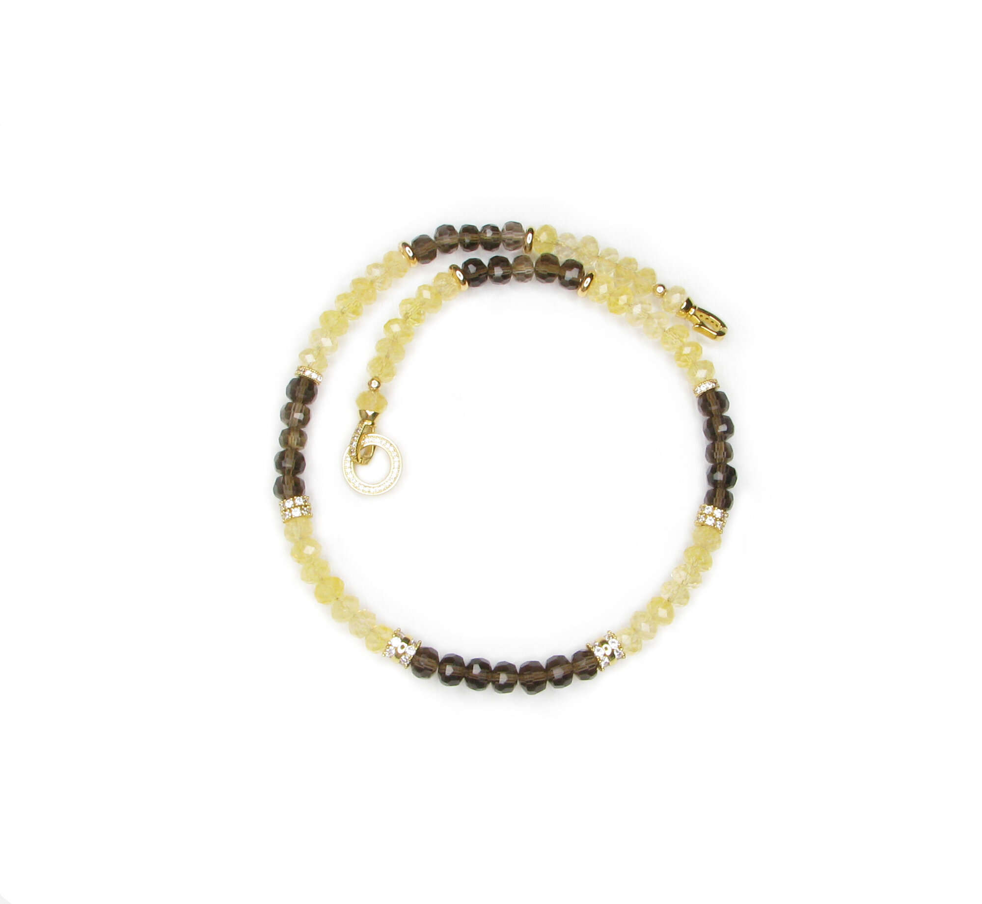 Колье, цитрин, раухтопаз