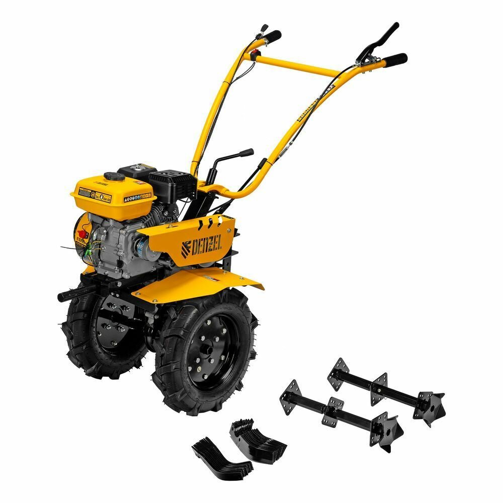 Мотоблок DPT-170S, 7 л. с, ремен. сцеп, фрез 3х4, ШОМ, передачи 2В/1Н// Denzel, 56441