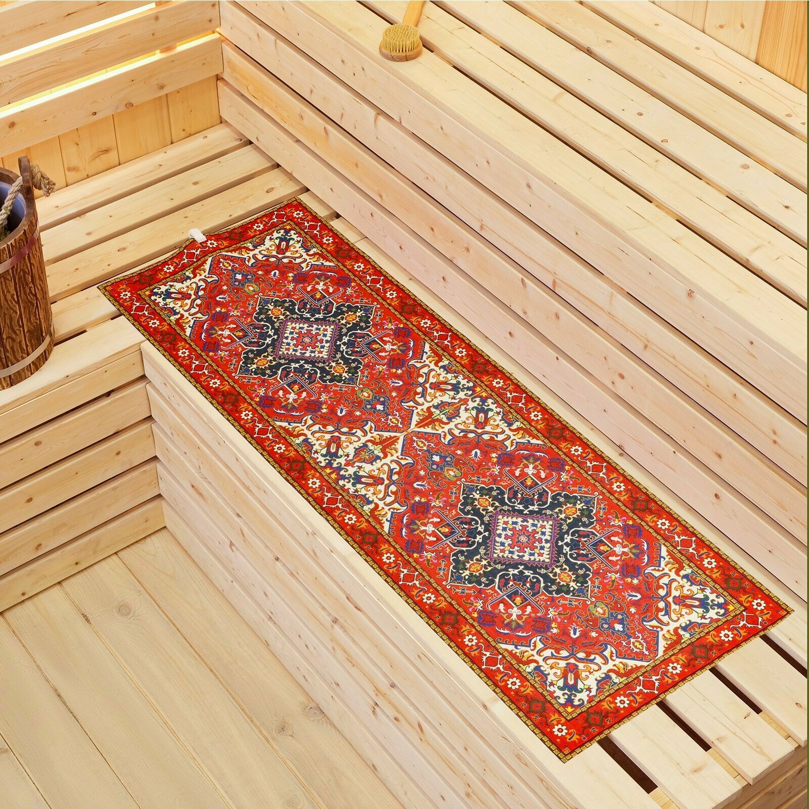 Коврик - лежак для бани и сауны «Ретро», 150×50 см, полиэфир, «Добропаровъ»