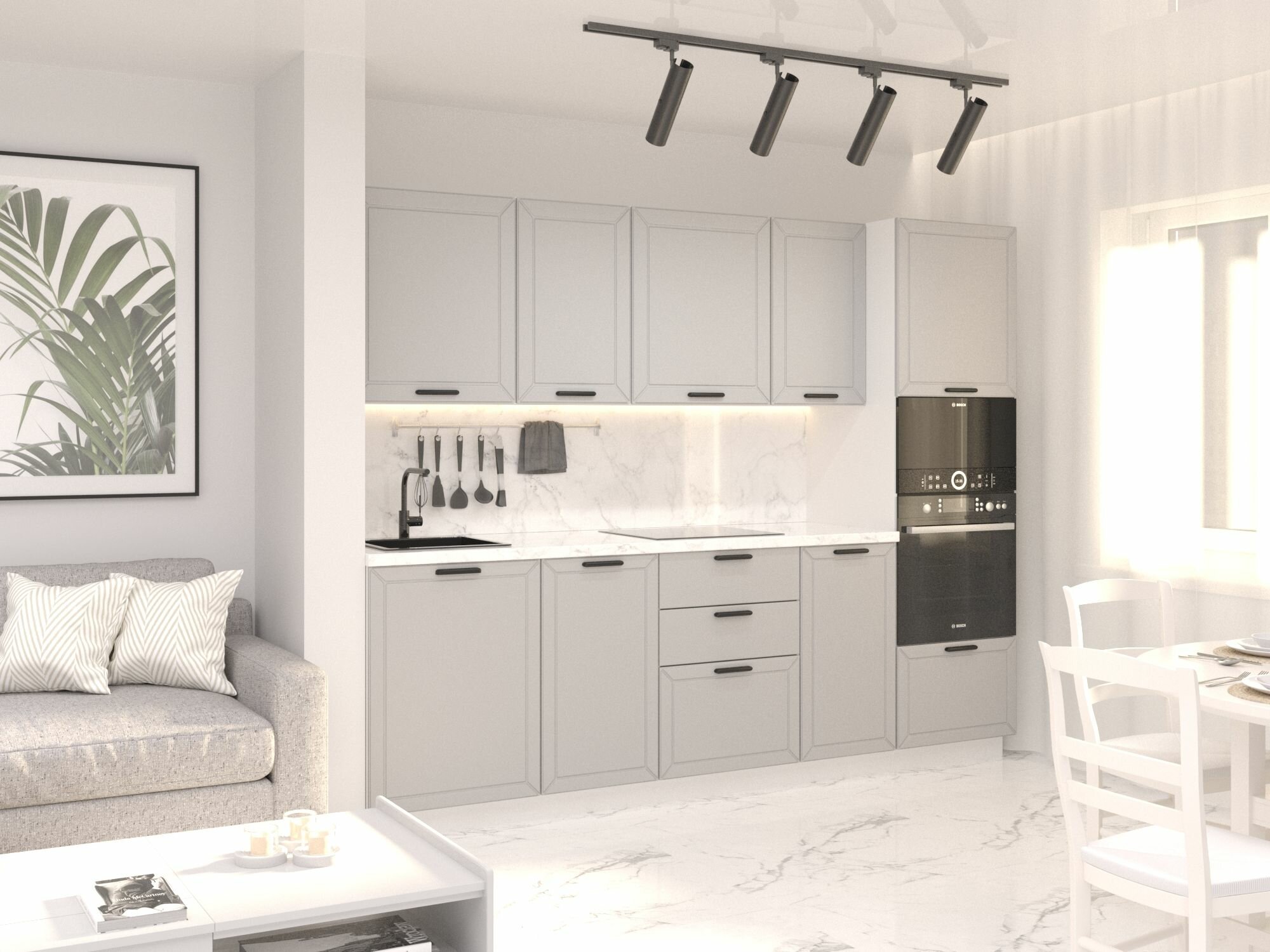 Кухонный гарнитур Глетчер Гейнсборо Силк , 2600 мм