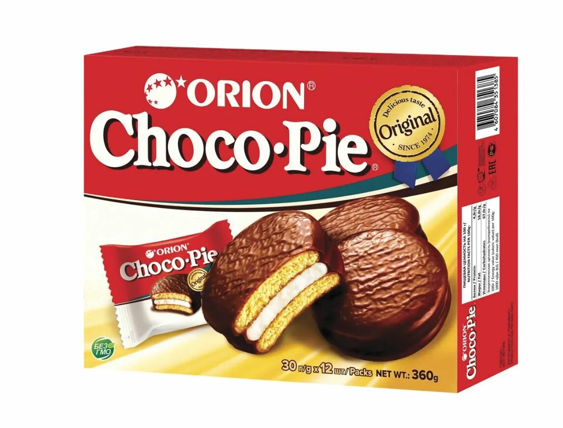 Orion Печенье Чоко пай, 360 гр/