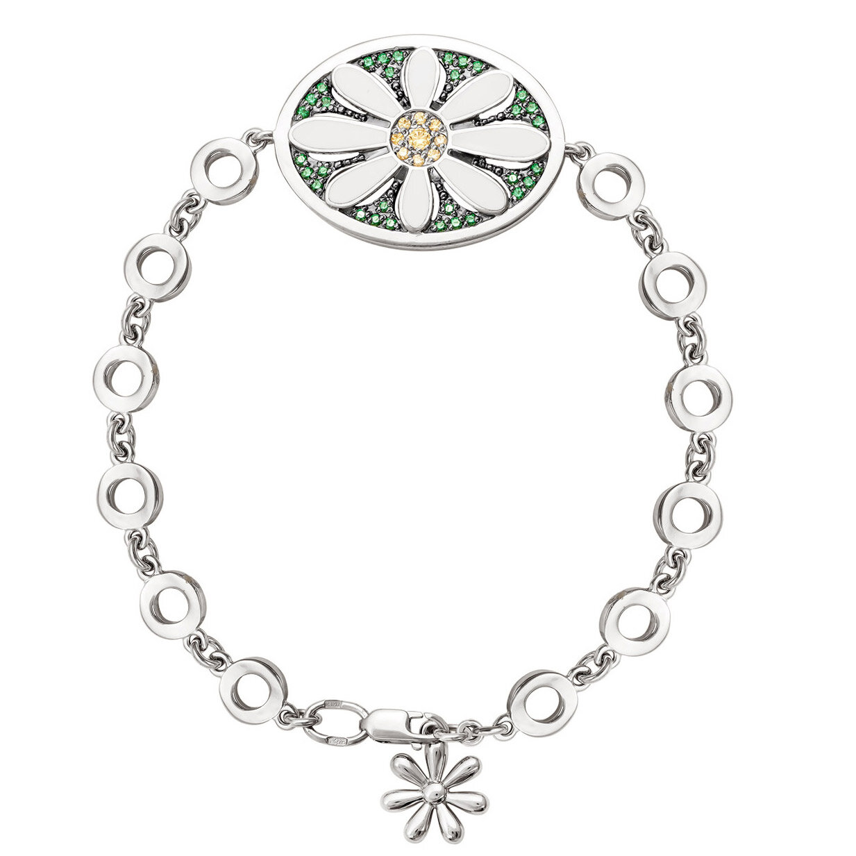 Браслет-цепочка, серебро, 925 проба, родирование