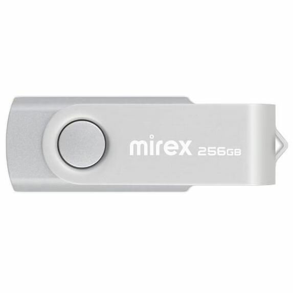 Память USB Flash 256 ГБ Mirex Swivel Silver (13600-FMUSI256) - поворотный, металл, USB 2.0, чтение - 22 Мб/с