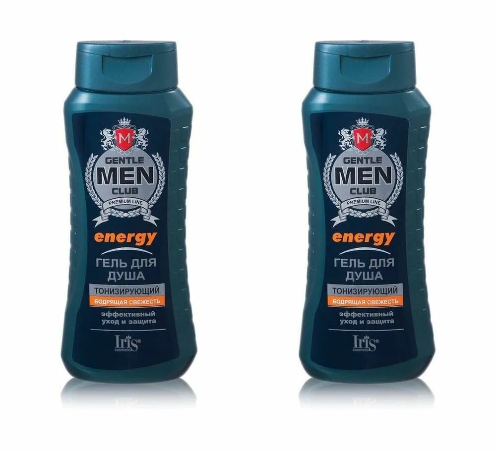 Iris cosmetic Гель для душа, Gentlemen club, Energy, тонизирующий 400 мл, 2 уп