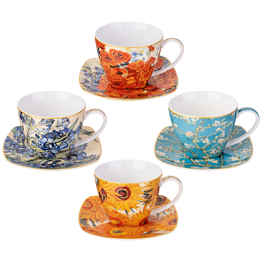 Чайный набор 104-1018 lefard art collection (в. ван гог) на 4 пер. 8 пр. 250 мл