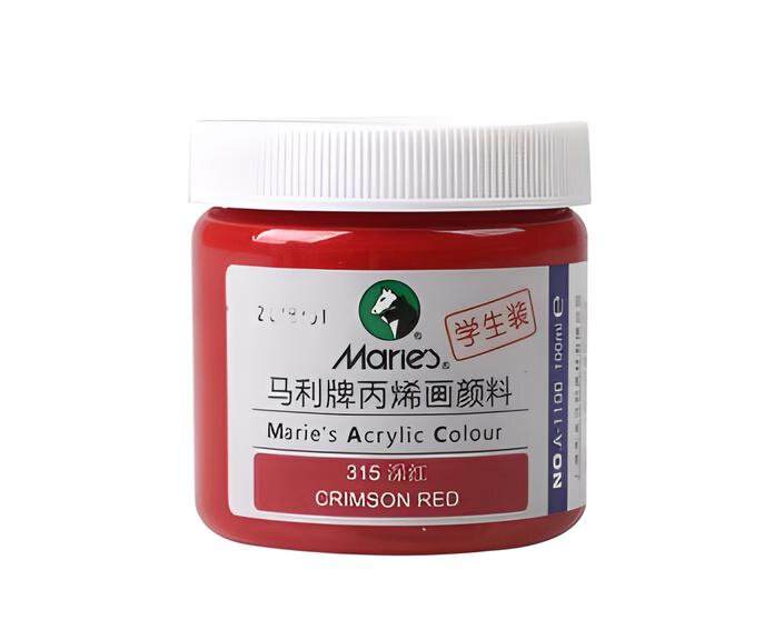 Краска акриловая 100 мл. Багровая DB-1055 в баночке №315 Maries