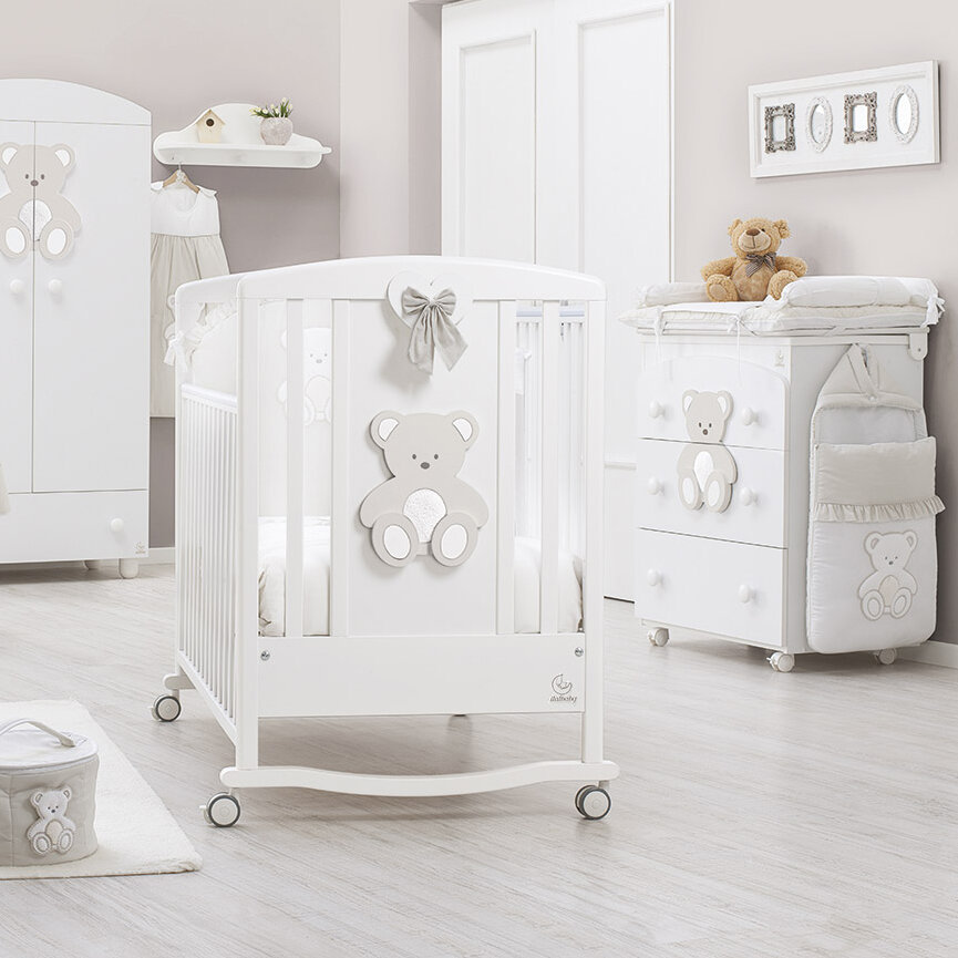 Комод Italbaby Peluche белый с кремовым декором — фото 1