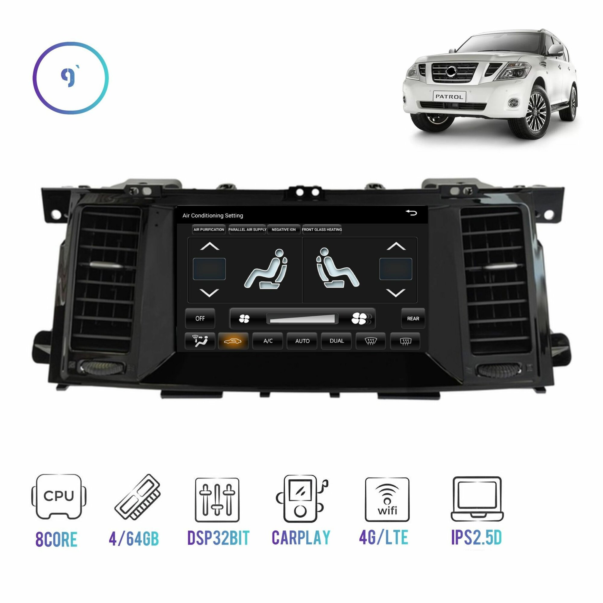 Магнитола XY AUTO, для Nissan Patrol, Infiniti QX, Android, 4 ядра, 64ГБ, 4G