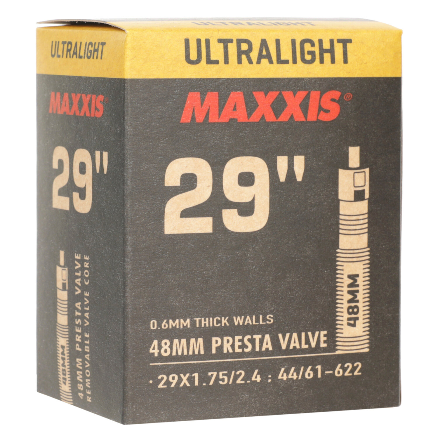 Maxxis Камера Maxxis Ultralight 29x1.75/2.4 0.6mm Presta, цвет Черный