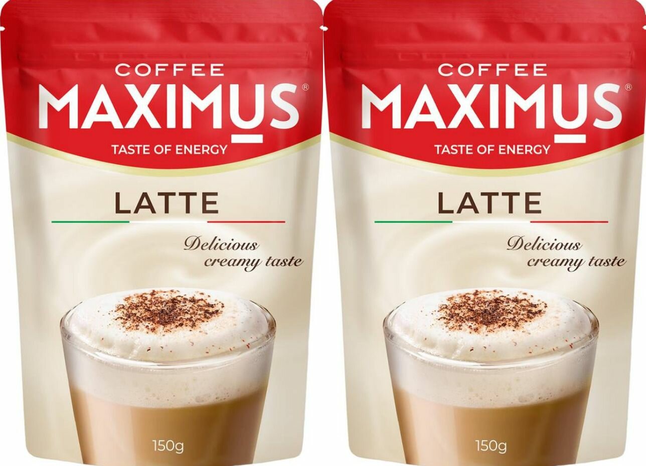 MAXIMUS Кофе растворимый Latte, 150 г, 2 уп