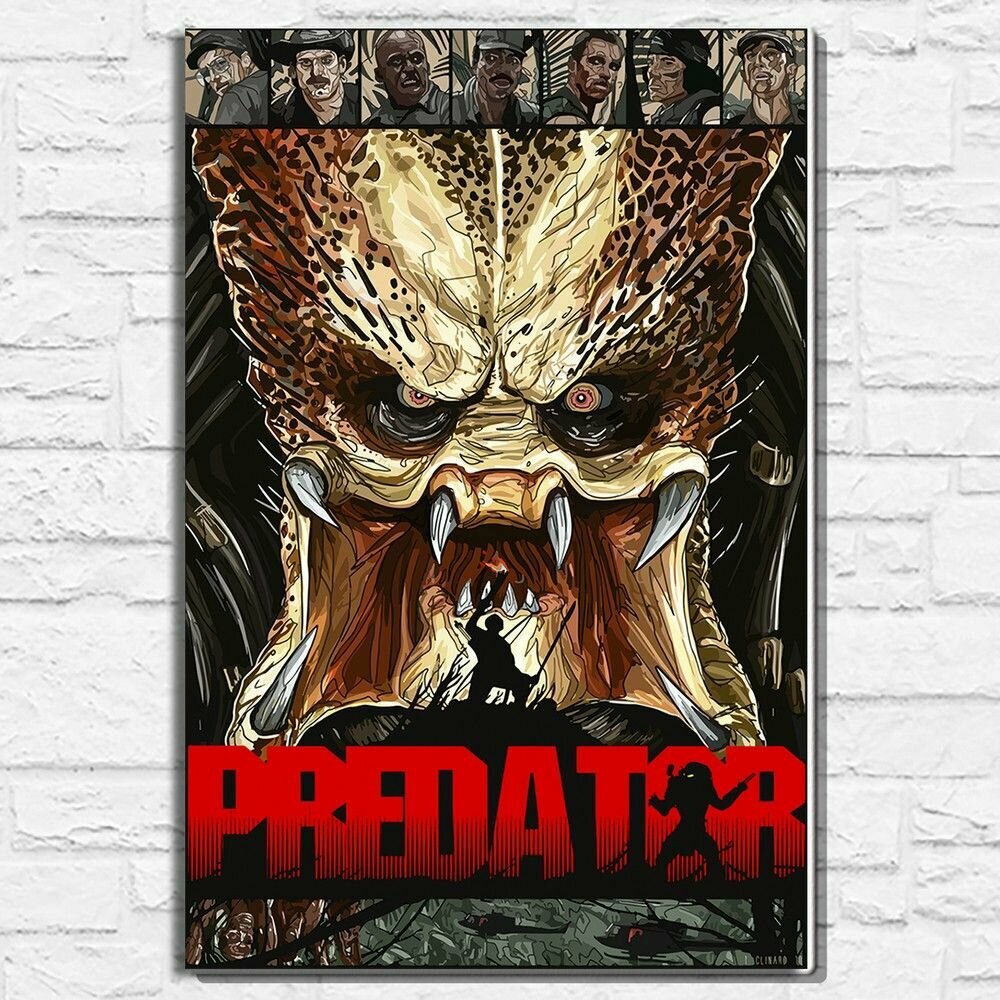 Картина по номерам на холсте фильм Predator (Хищник, постер) - 15207 В 60x40