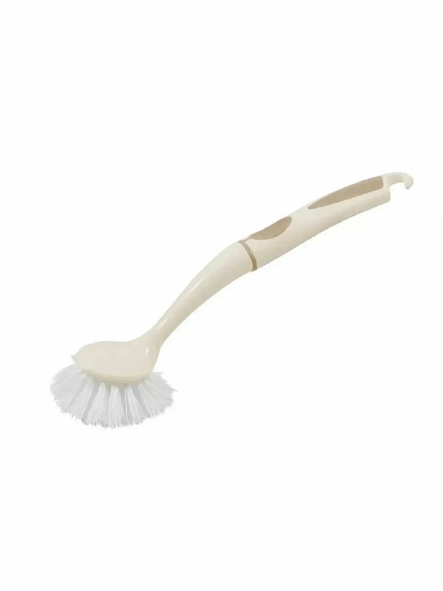 Щетка для посуды "Ballet" Spin&Clean, пластик, щетина, бежевая, для посуды и овощей, 1шт