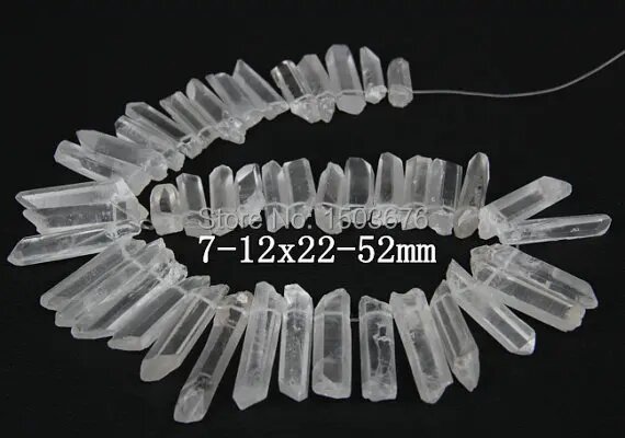 Кварц белый, кристаллы для бижутерии 7-12x22-46mm