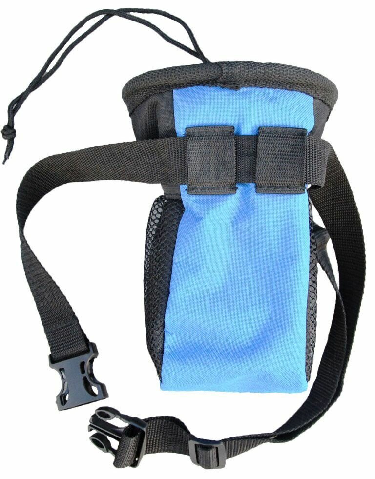 Дрессировочная сумка для лакомств Кошковед, для собак, с ремнем на пояс, синяя, 20х14х14 см