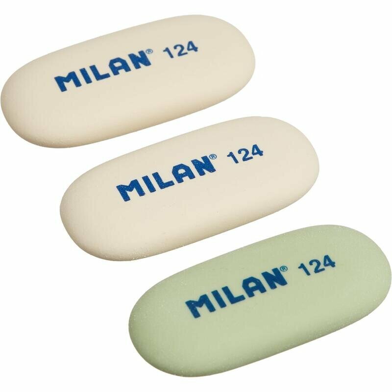 Ластик каучук Milan 124, 3 штуки в блистере (BMM9203), 973165