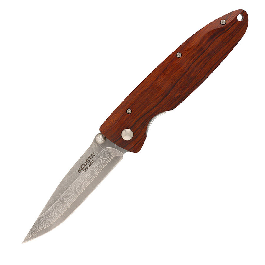 Нож складной VG-10 damascus, 110-85-95, рук. Ironwood, 96 г - MCUSTA