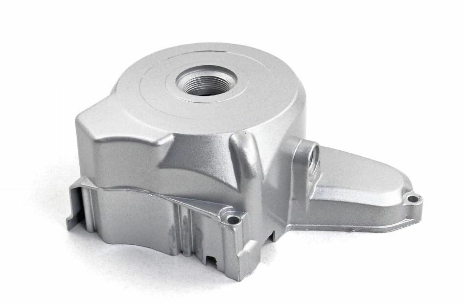 Крышка картера левая 1Р39 "Zodiak" Альфа зажигание 2 катушки (серебристая)