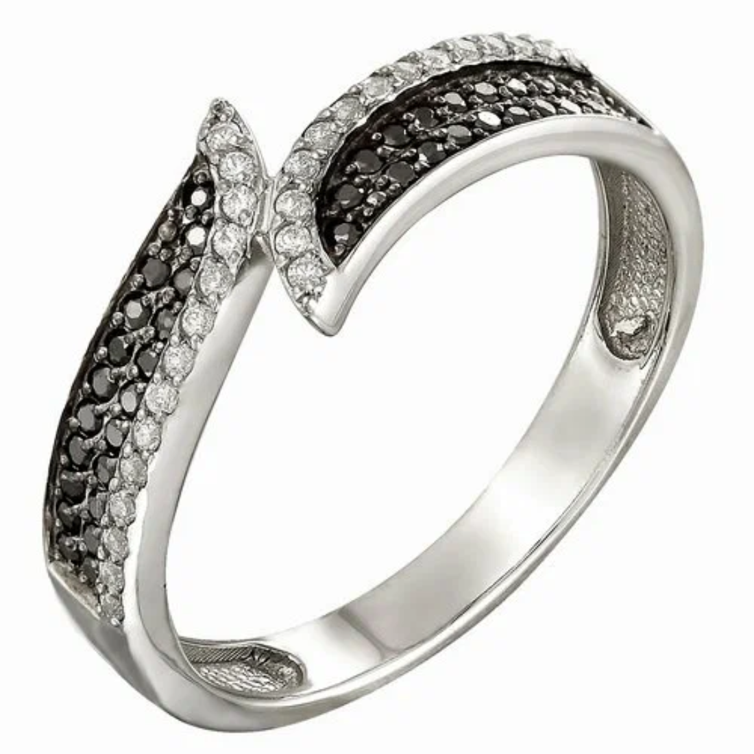 Кольцо помолвочное, серебро, 925 проба, родирование, фианит