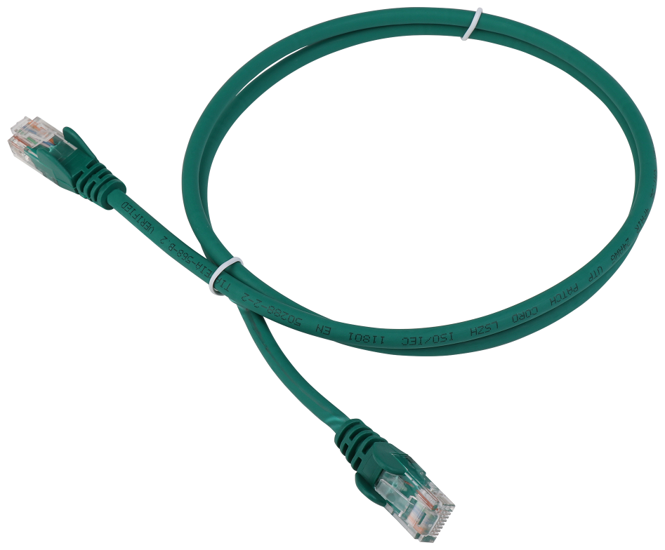 Патч-корд Lanmaster LAN-PC45/U5E-1.0-GN UTP RJ-45 вил.-вилка RJ-45 кат.5E 1м зеленый LSZH (уп:1шт)
