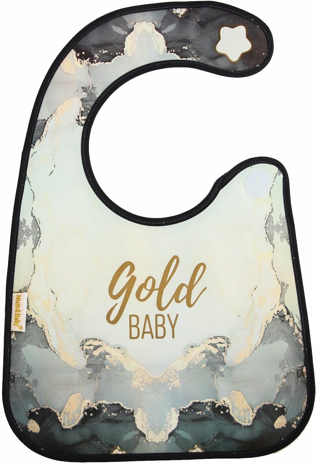 Нагрудник "Gold baby" для кормления ребенка, слюнявчик детский непромокаемый с рисунком на липучке, фартук нагрудный с карманом