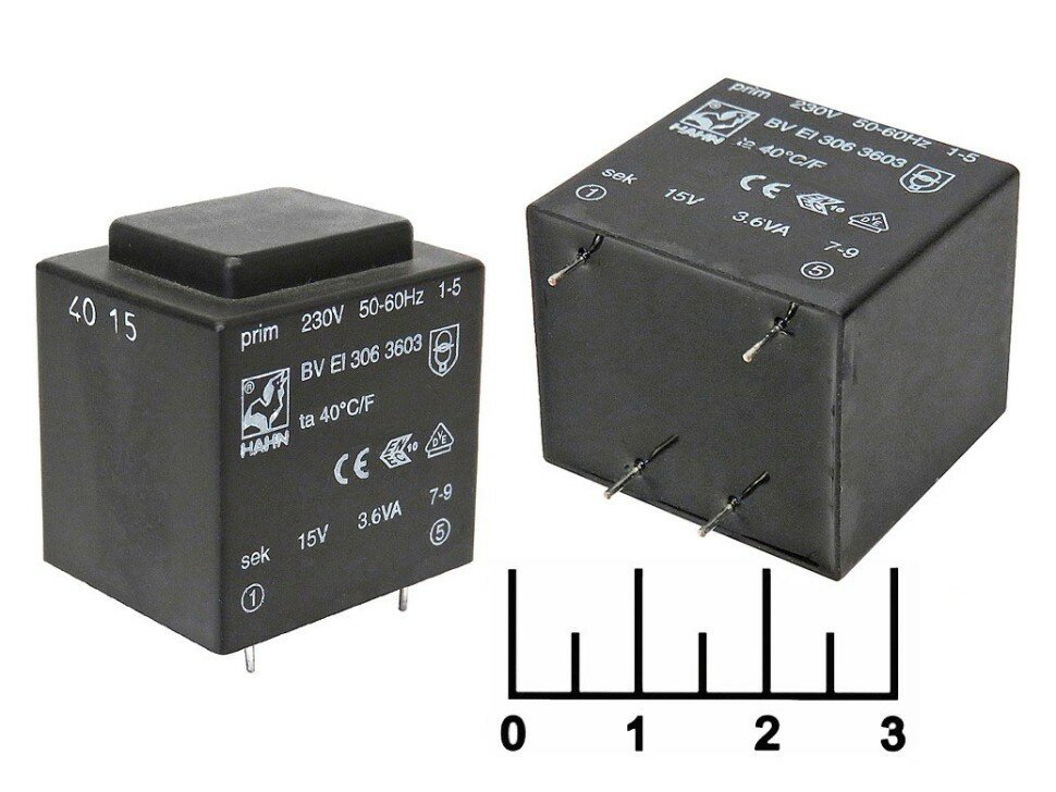 Трансформатор 15V 0.24A BVEI 306 3603