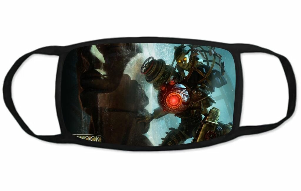 Маска защитная тканевая на лицо BioShock, Биошок №7, Детская - 18 на 10 см