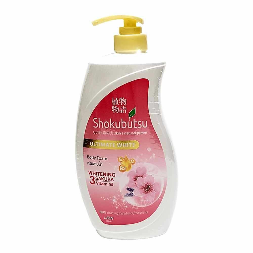 LION "Shokubutsu" Гель-пена для душа 900мл "Сакура" отбеливающий