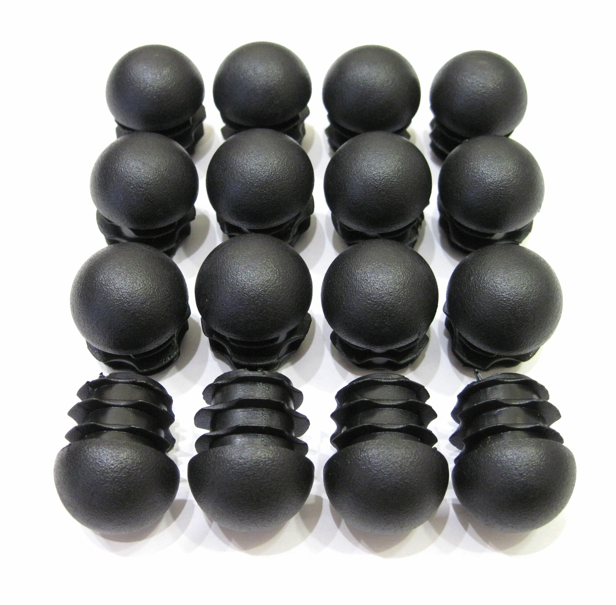 Заглушка для круглой трубы с внешним диаметром 20мм и диаметром отверстия 15-19мм, пластиковая, сферическая, 16шт.