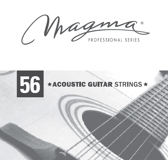 Magma Strings GA056G - Струна одиночная для акустической гитары 56, Серия: Gold Alloy 85/15, Калибр: 56, Обмотка: бронзовый сплав.