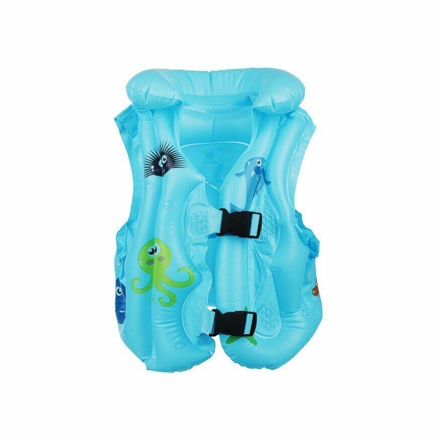 Жилeт для плавания детский, надувной жилет дeтский, спасательный, размер L, голубой