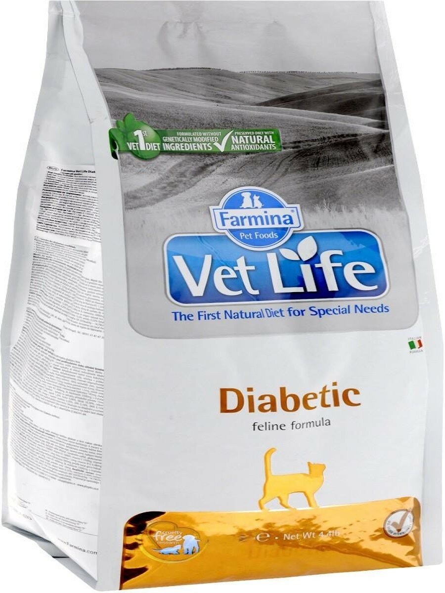 Farmina Корм сухой Vet Life Cat Diabetic для взрослых кошек при диабете 10 кг