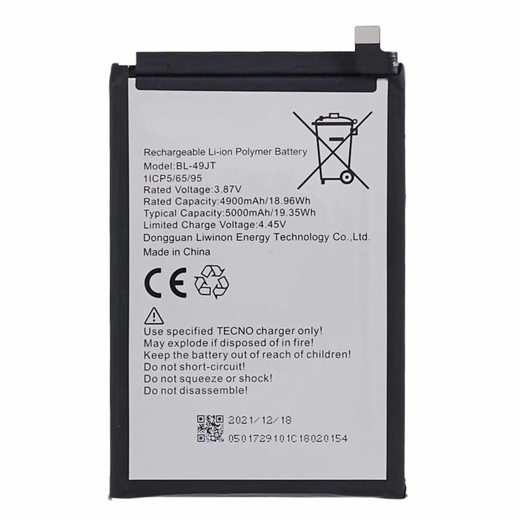 Аккумулятор (АКБ) BL-49JT для TECNO Spark 20 Pro 5000 mAh премиум