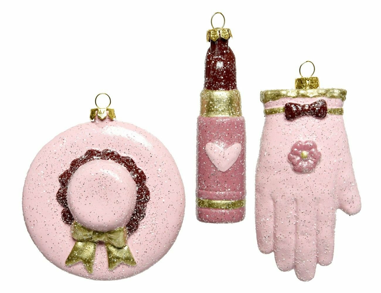Набор ёлочных игрушек для милых ДАМ, пластик, 11 см, 3 шт, Kaemingk 740412-набор