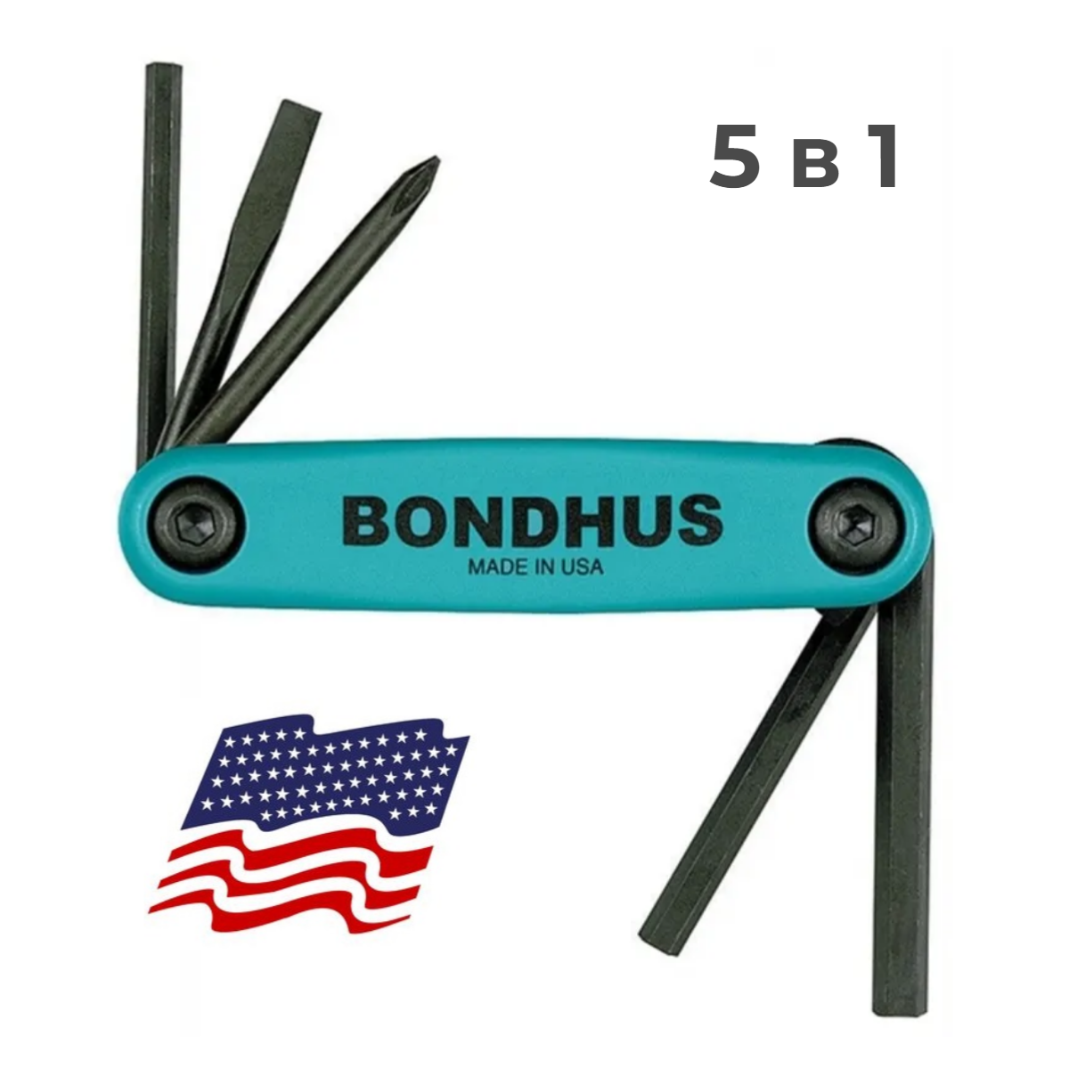 Складной набор отверток мультитул Bondhus 12540 5 в 1