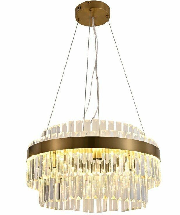 Люстра потолочная подвесная Бронзовое Золото 83вт 3000-6000К Диммируемая Пульт ДУ D500х700х1200(max) осветит 15-25м²